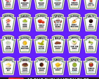 40+ Condiments Shirt Design PNG Bundle Condiment Labels PNG Group ...