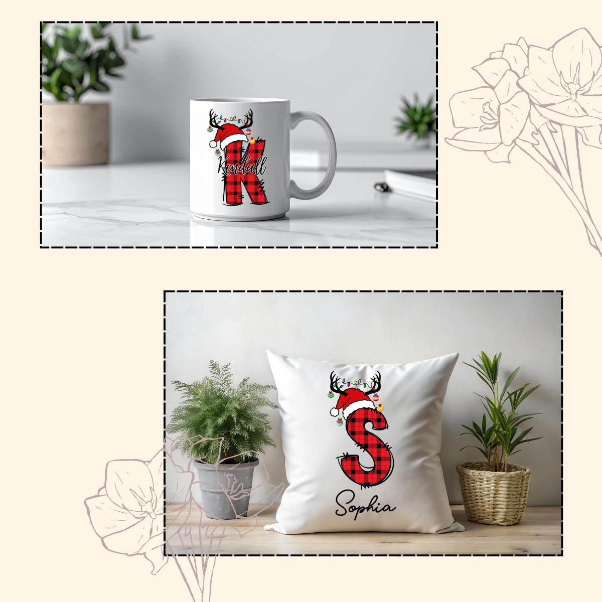 Christmas Alphabet PNG Bundle Font Santa Hat Christmas Letters ...