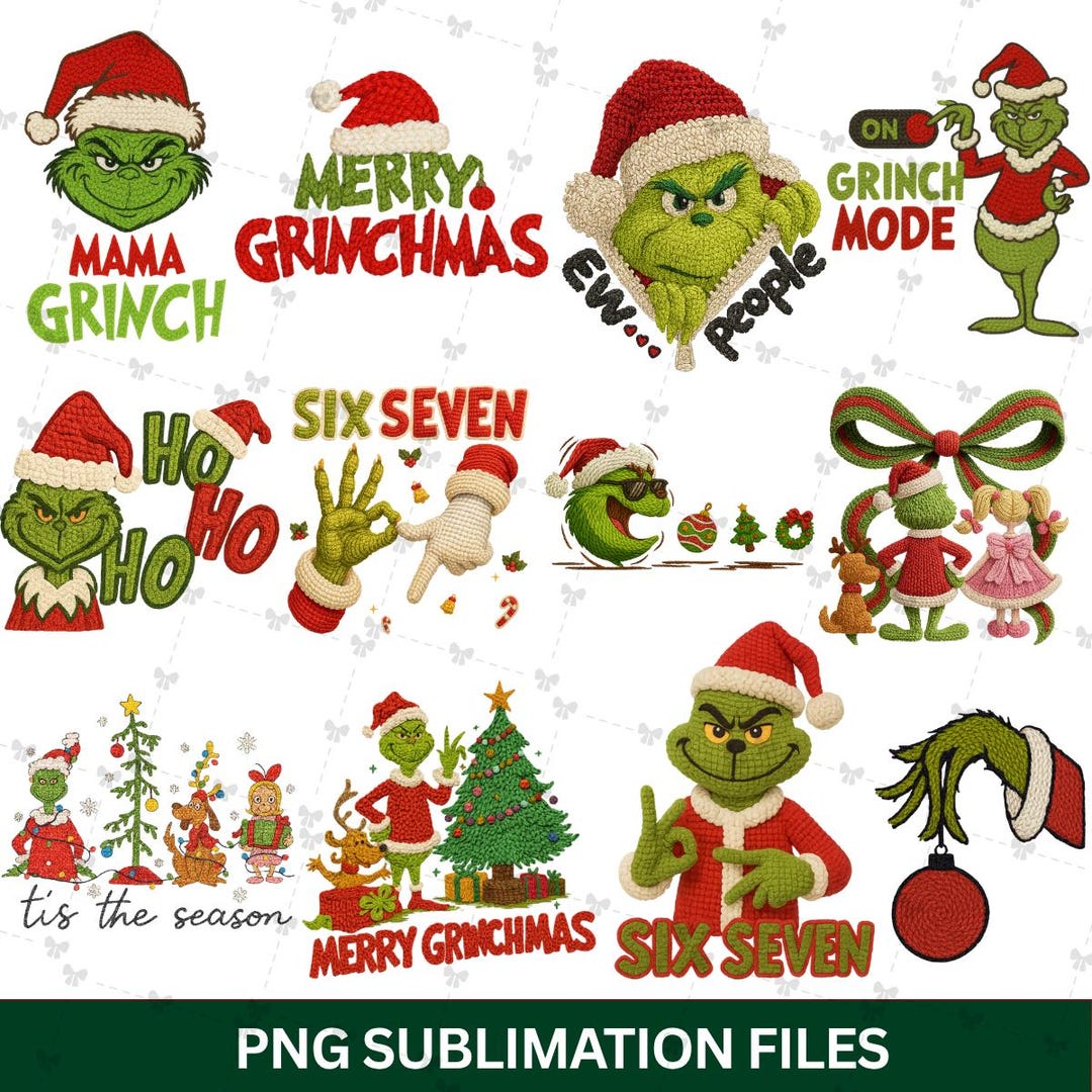 Trending Yarn Crochet Mean Guy Christmas PNG Bundle Meme Funny Viral 6 ...