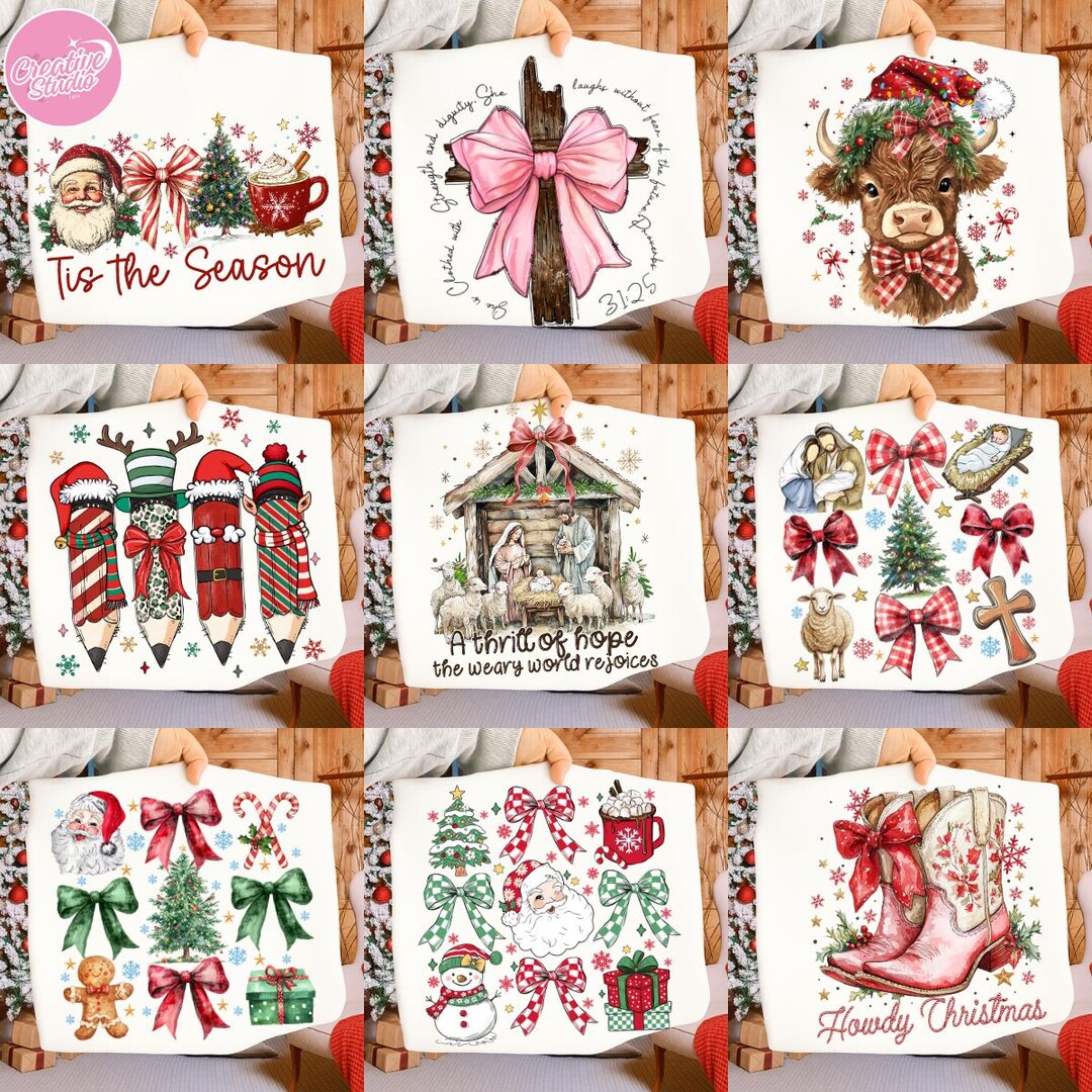 Coquette Vintage Religious Christmas Bundle PNG Baby Jesus Christian ...