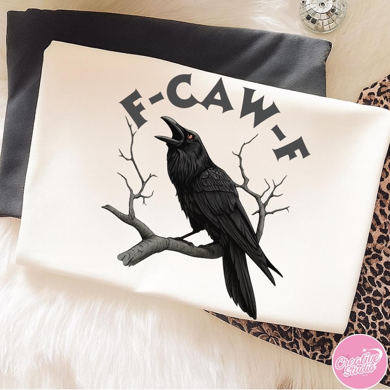 Funny Gothic Raven Bird Clipart PNG Bundle F-caw-f PNG Gothic Crow ...