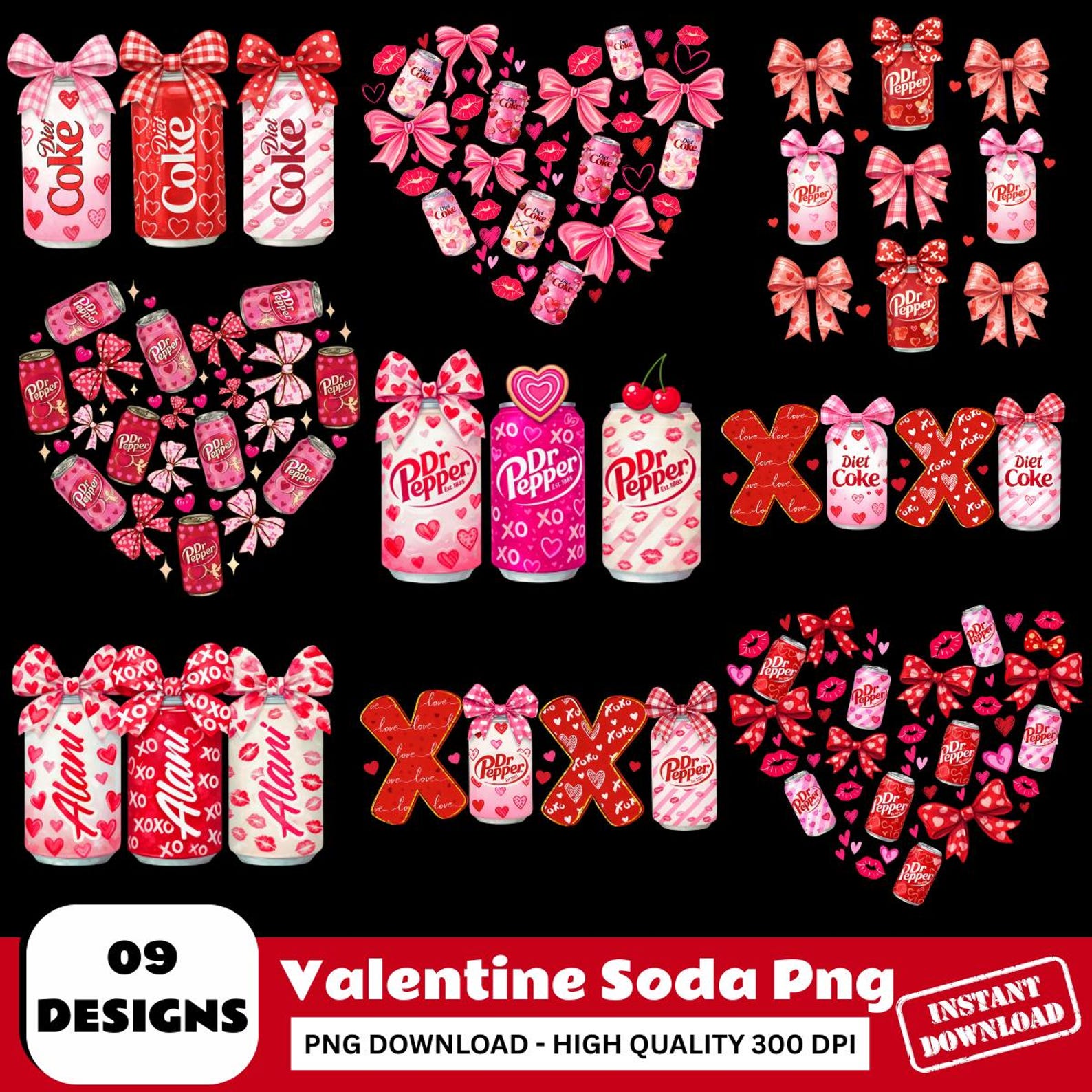 Cute Valentine Soda Png Bundle Retro Soda Can Digital Download Cute ...