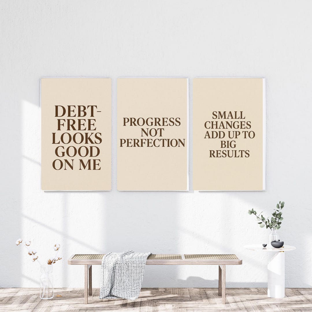 Debt-free Motivational Poster Set | Printable Wall Art Bundle ...