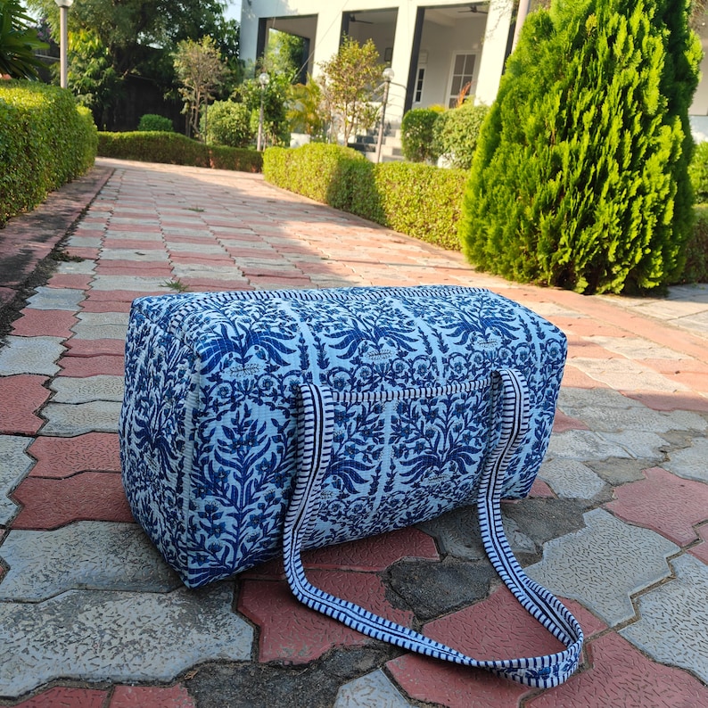 Colorful Quilted Duffle Bag | Handmade Cotton Weekender| Lightweight ...