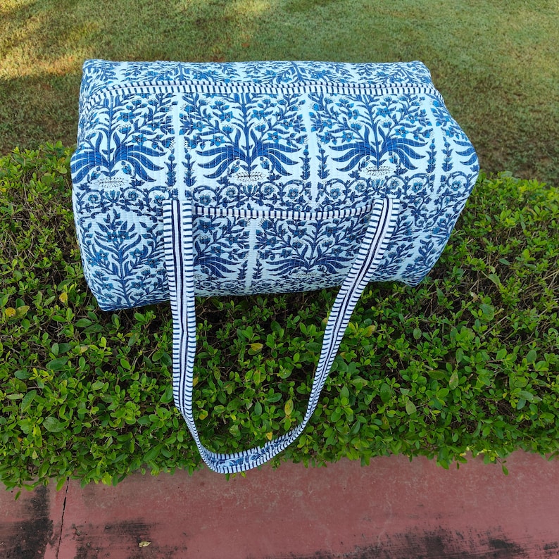 Colorful Quilted Duffle Bag | Handmade Cotton Weekender| Lightweight ...