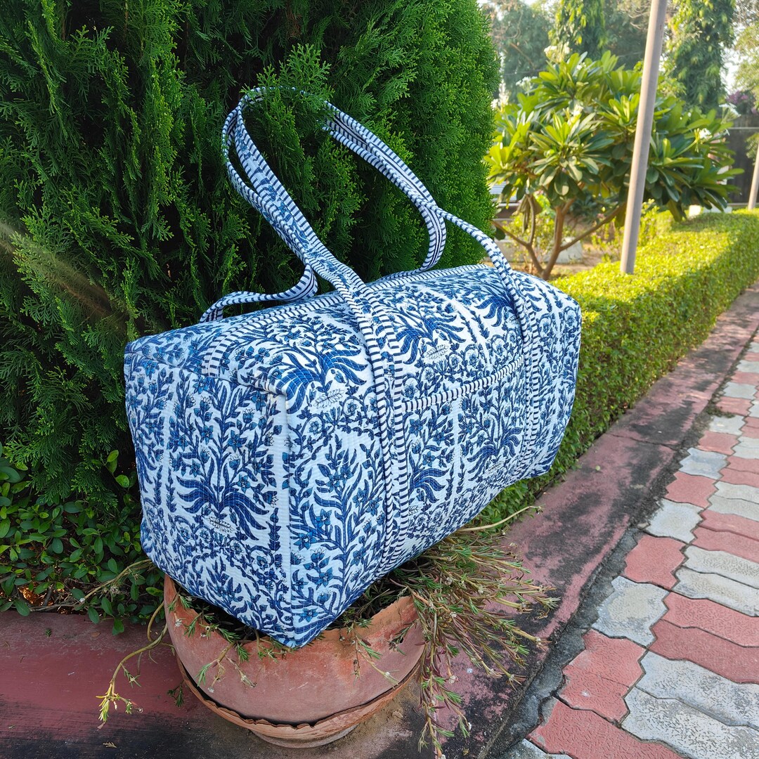 Colorful Quilted Duffle Bag | Handmade Cotton Weekender| Lightweight ...