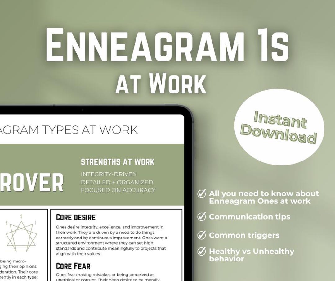 Enneagram Type One at Work | Digital Download | Strengths, Triggers ...