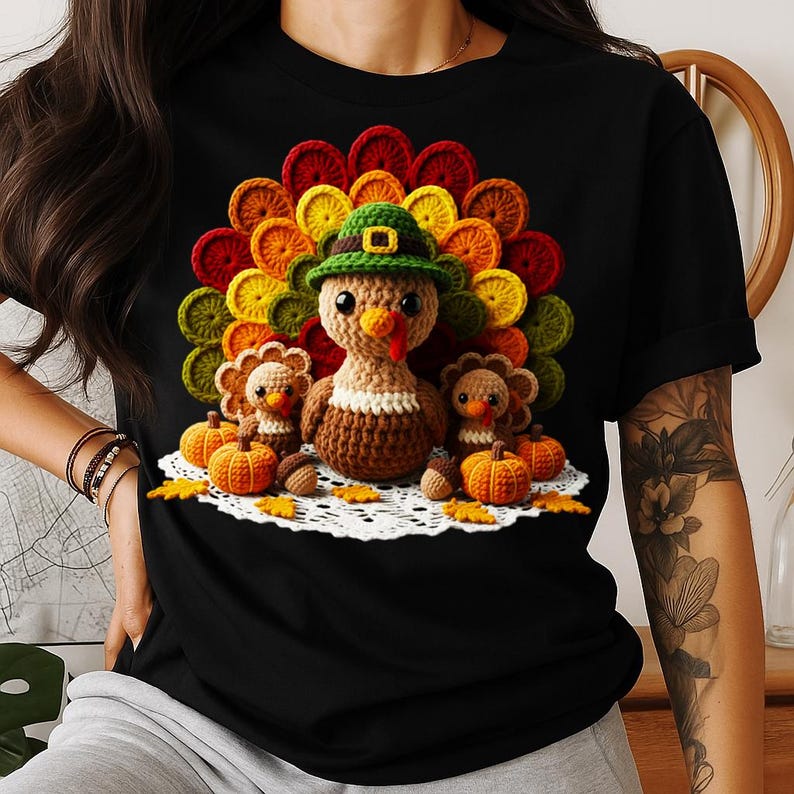 Thanksgiving Turkey Stack PNG | Cute Fall Crochet Turkey Clipart ...