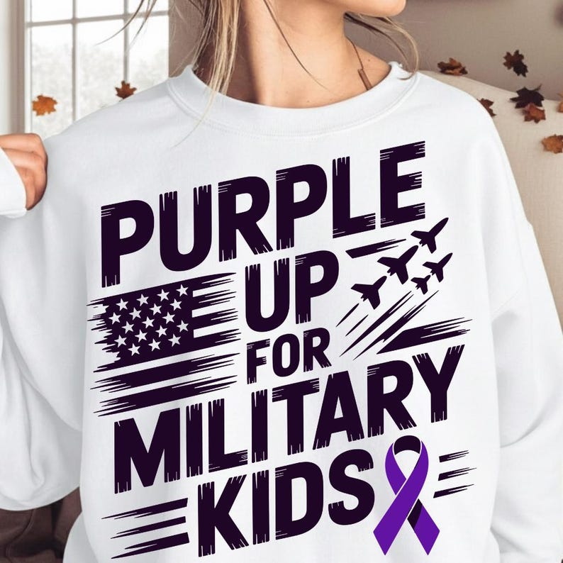 Military Child PNG Bundle | Purple up Month of the Military Child ...