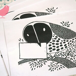 Set of Five Owl Envelopes Print From a Series of Bird Theme - Etsy