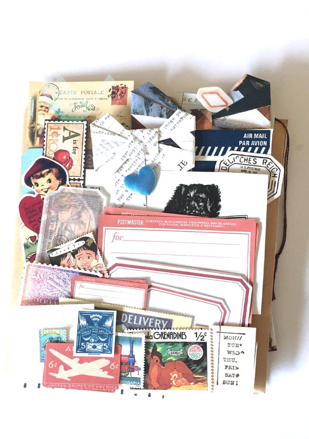 Bits and Pieces Snail Mail Scrap Pack Paper Ephemera 3 - Etsy