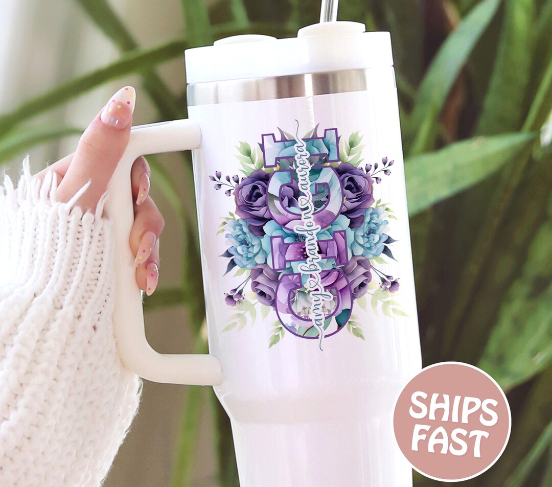 Floral Gigi 40oz Tumbler, Custom Gigi Cup, Personalized Gifts for Gigi ...