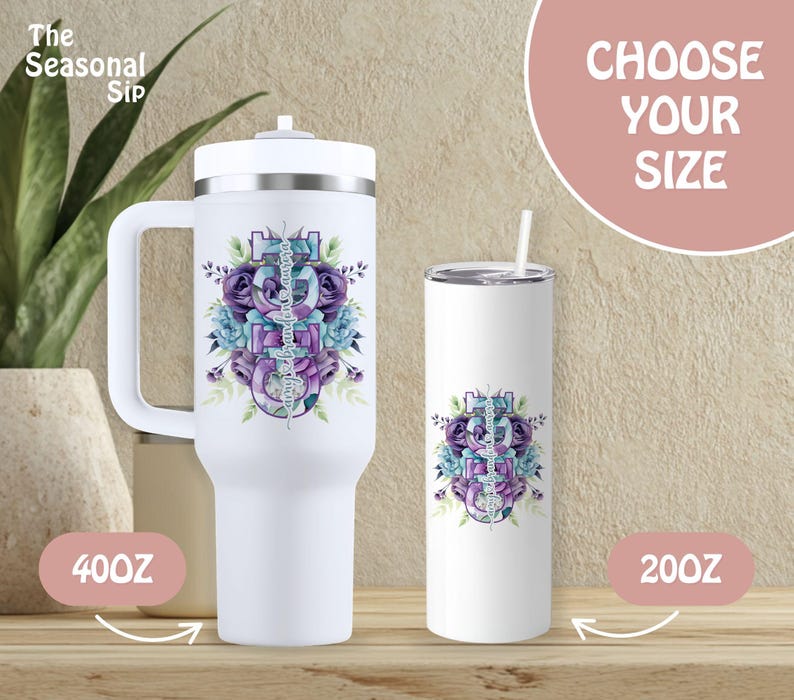 Floral Gigi 40oz Tumbler, Custom Gigi Cup, Personalized Gifts for Gigi ...