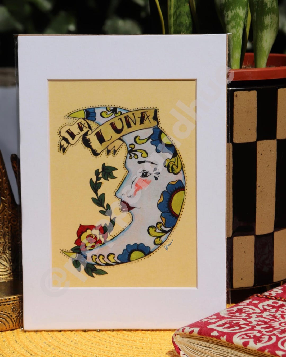La Luna Moon Art Print – Boho Folk Wall Art – A3 A4 A5 Sizes – Indie ...