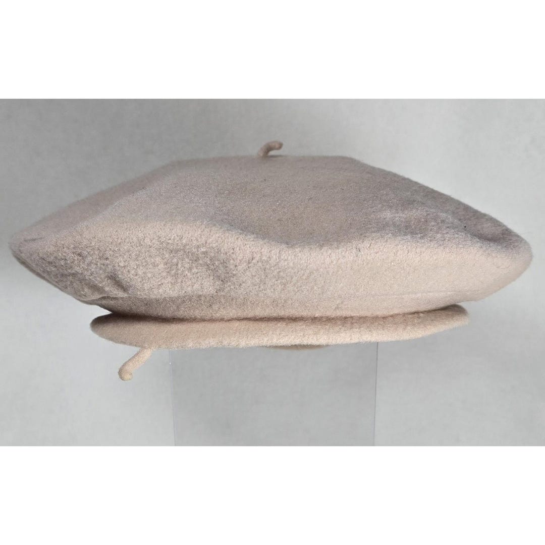 Basque Beret Vintage Womens Hat Beige 100% Wool Solid France 9 ...