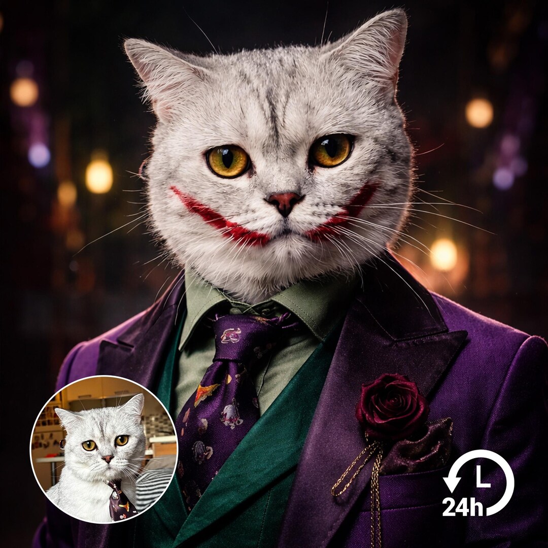Custom Dark Villain Pet Portrait | Cinematic Digital Pet Art ...