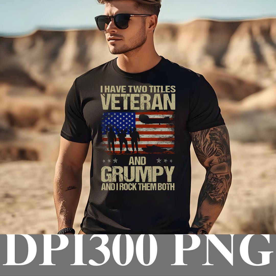 Funny Veteran PNG: Grumpy Veteran Clipart, Distressed Flag (digital ...