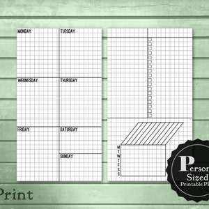 Weekly Lists & Boxes Planner Inserts - Personal Printable Planner ...