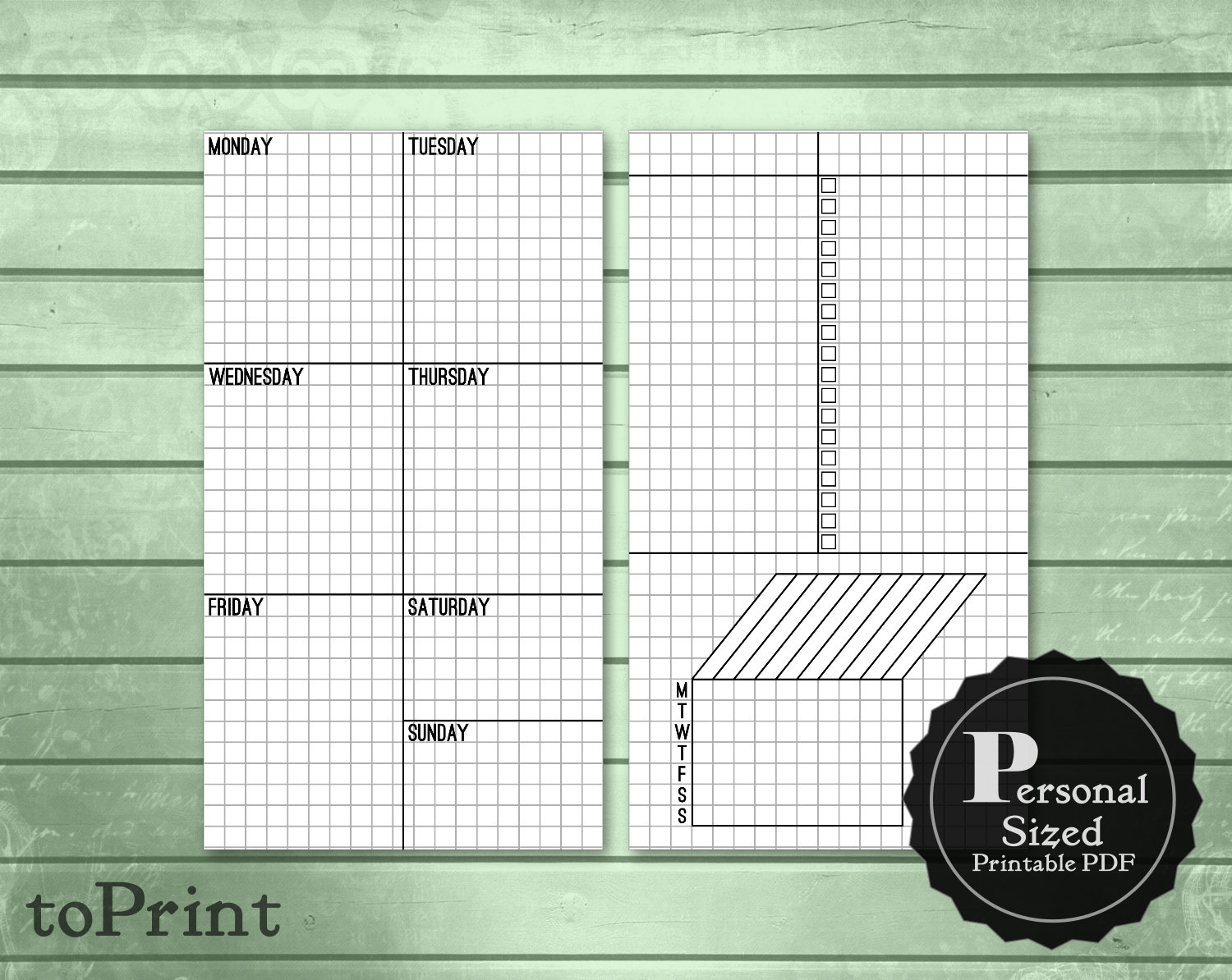 Weekly Lists & Boxes Planner Inserts - Personal Printable Planner ...