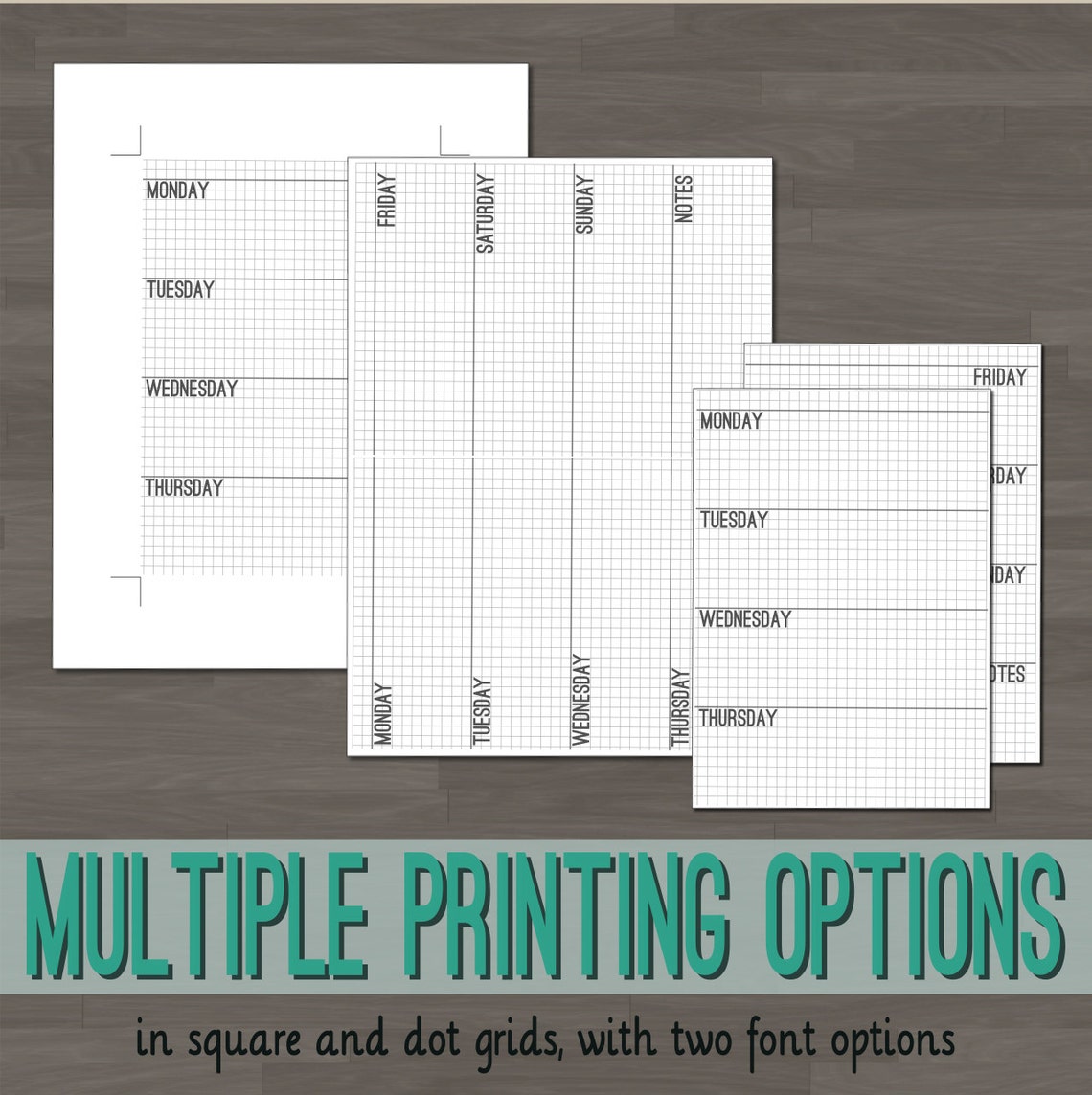 Weekly Grid Planner Inserts - A5 Printable Planner - Bullet Journal ...