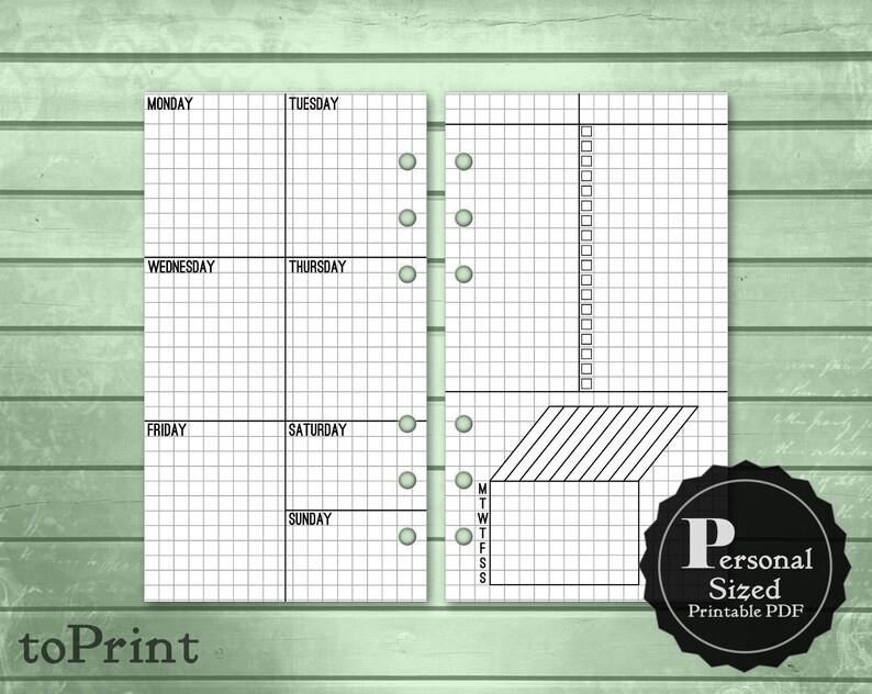 Weekly Lists & Boxes Planner Inserts - Personal Printable Planner ...
