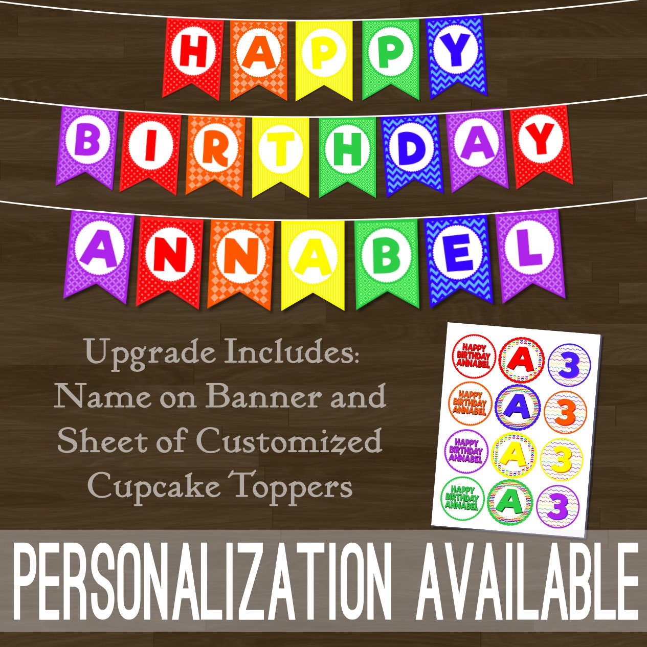 Rainbow Birthday Party Set - Printable Rainbow Party Package With ...