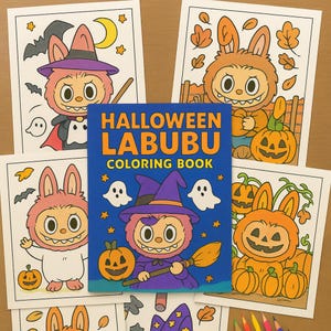 Labubu Halloween Coloring Print Pages - Etsy