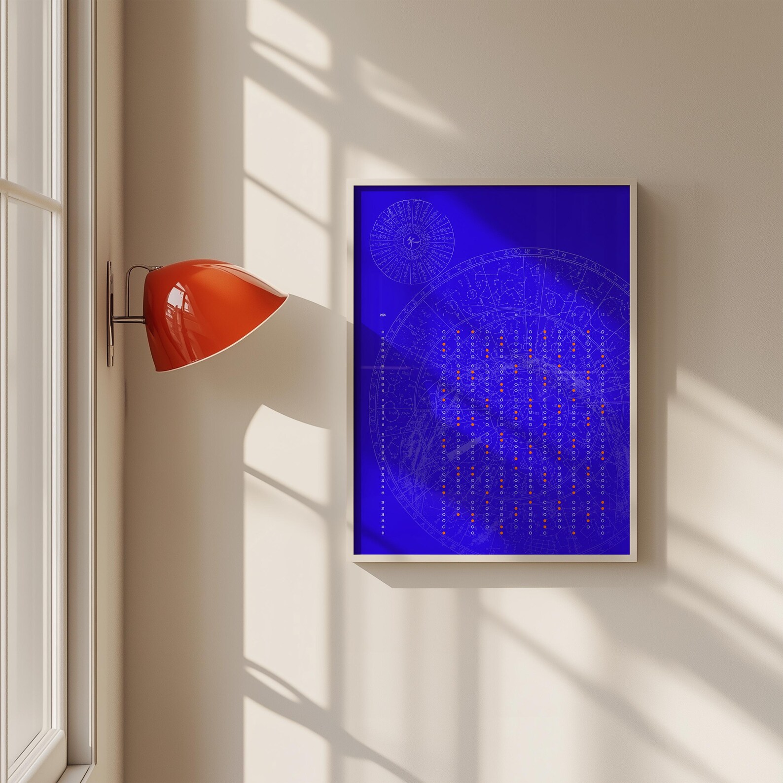 2026 Celestial Map Yearly Calendar – Blue Korean Star Chart Poster ...