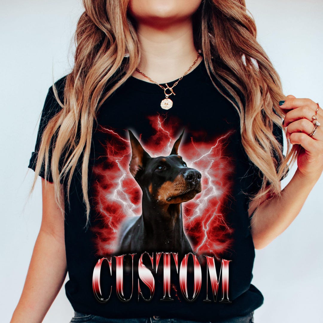 Custom Doberman Dog Bootleg PNG, Your Picture Cute Doberman Shirt ...