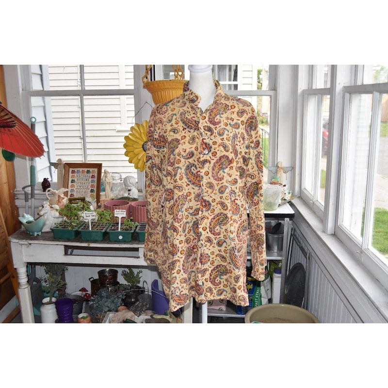 1970s Paisley Tunic - Etsy