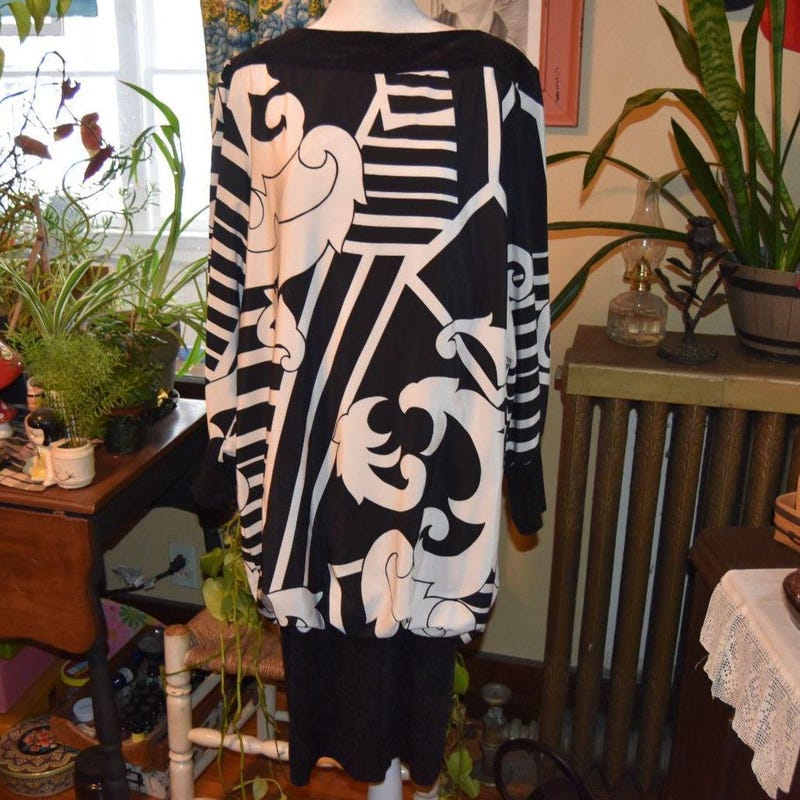 80s Print Abstract Dress - Etsy