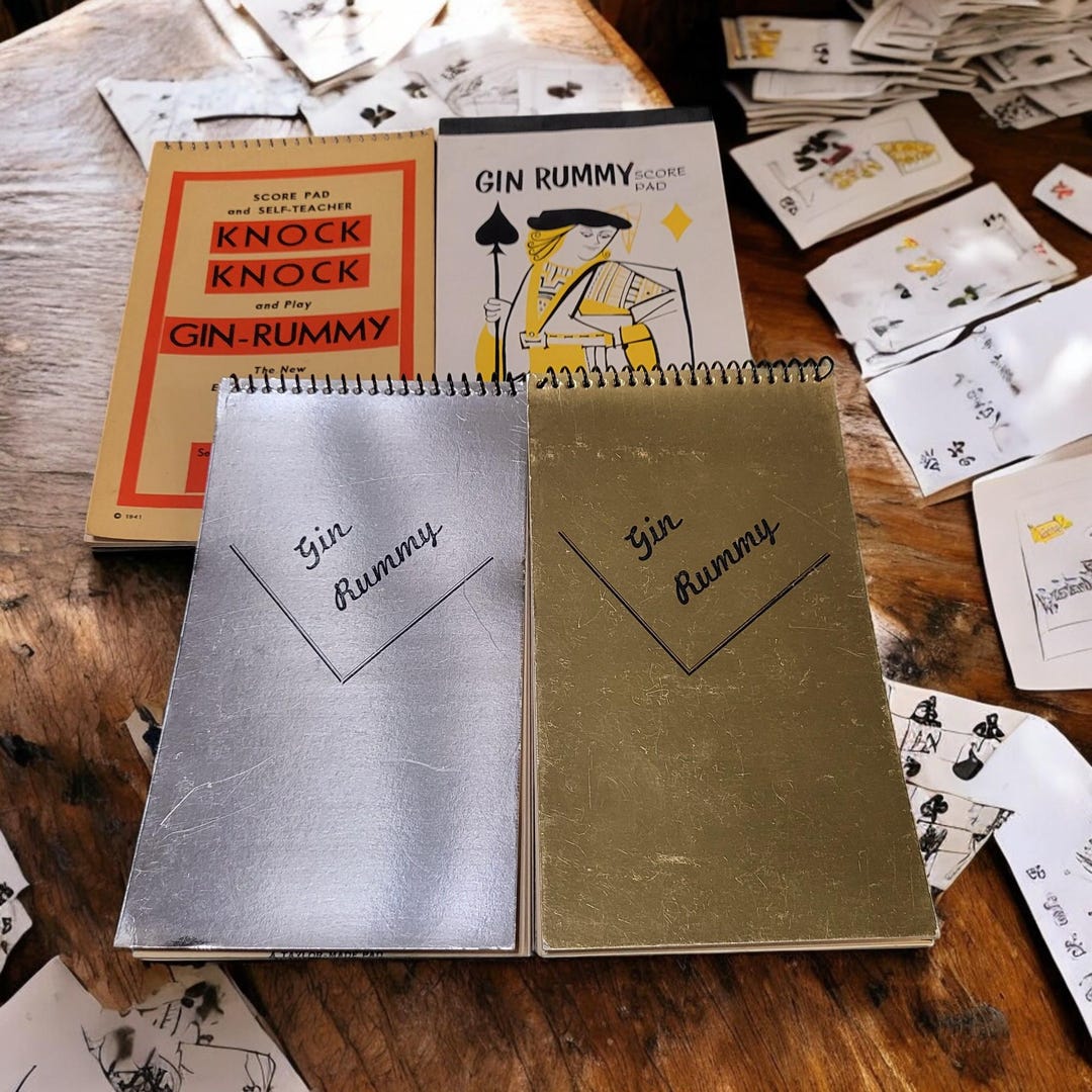 Vintage 40s-60s Gin-rummy Score Pads - Set of 4 Mid-century Taylor ...