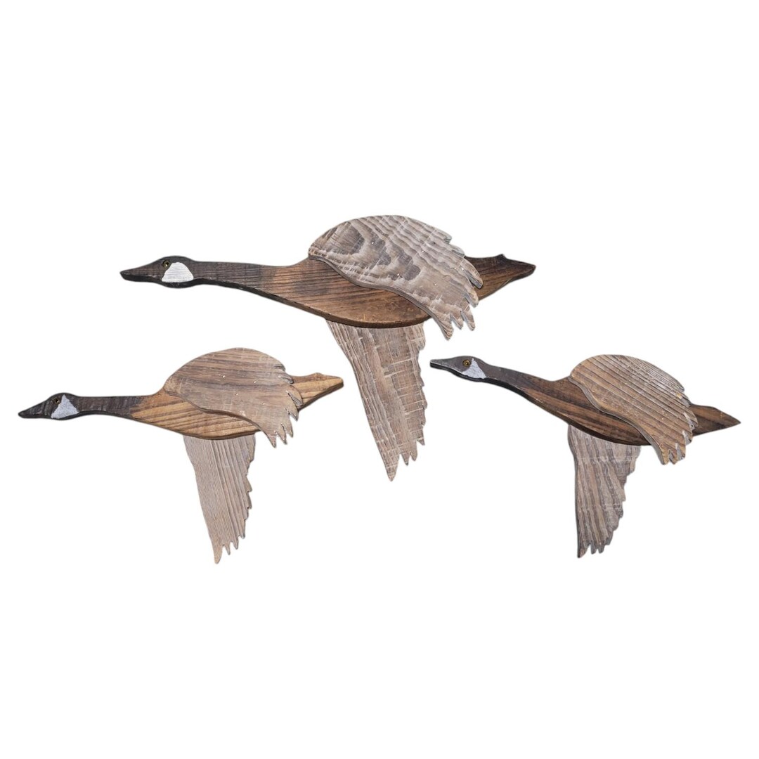 Mid-century Modern Flying Duck Trio: Rustic Barnwood Wall Art Decor ...