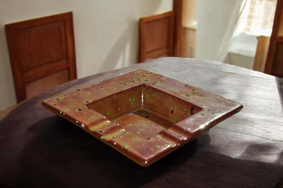 MCM Studio Pottery Ceramic Ashtray Speckled Pattern 4 Slots Orange - Etsy