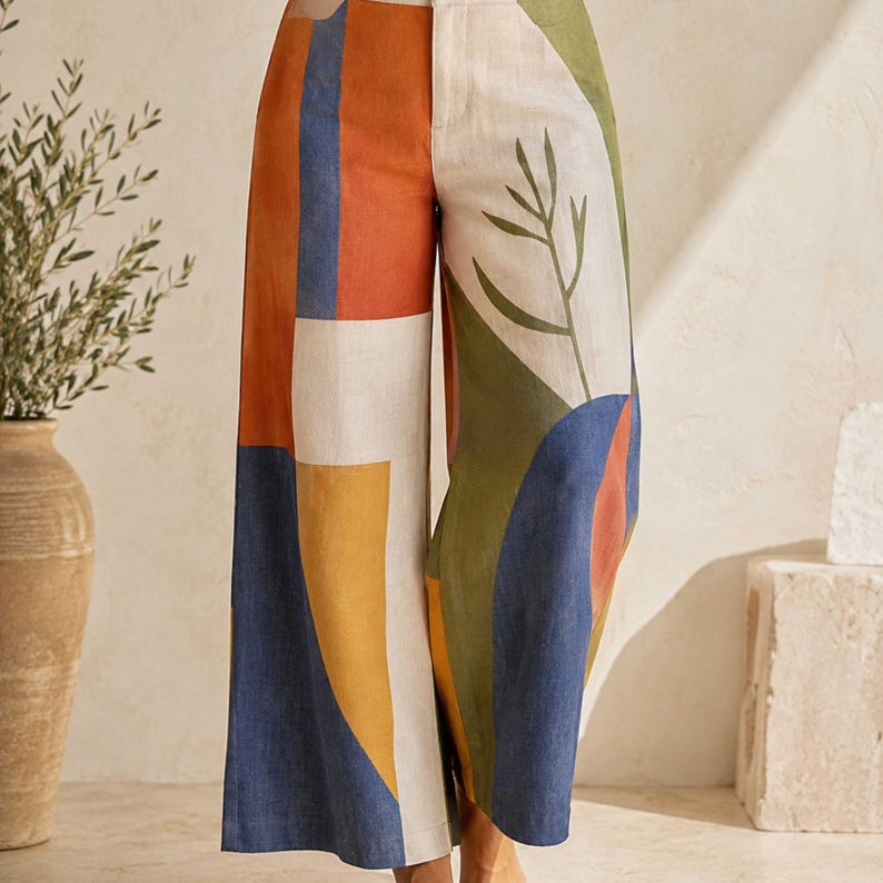 Palazzo Ankle Pants Sewing Pattern PDF, Wide Leg Woven Trousers With ...