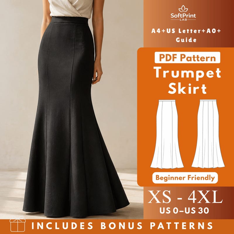 Trumpet Skirt - Etsy