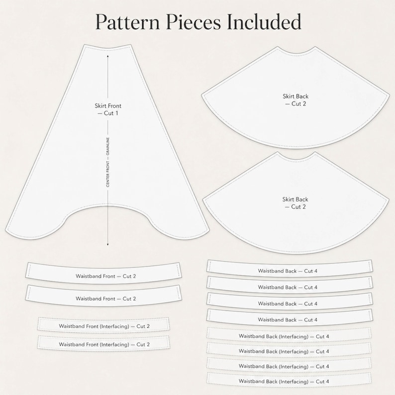 Hi Low Circle Skirt PDF, Fitted Waistband Sewing Pattern - Etsy