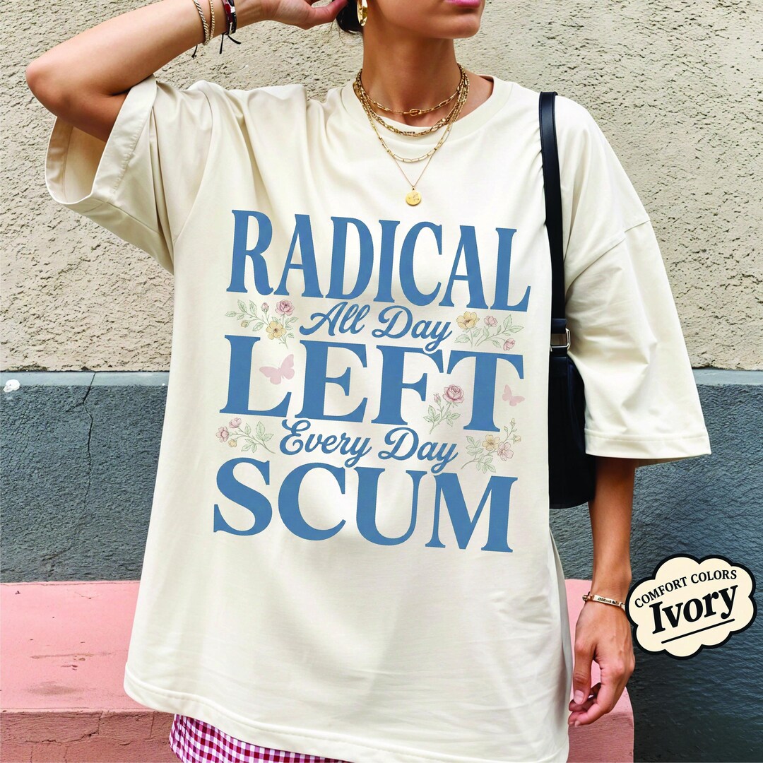 Radical Left Floral Tee, Retro Botanical Butterfly Resistance Shirt ...