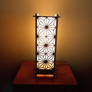 Handcrafted Japanese Kumiko Lamp – Black Oak & Rosewood – One-of-a-kind ...