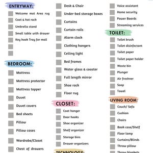 New Home Essentials Checklist Printable | Complete Moving in Guide for ...
