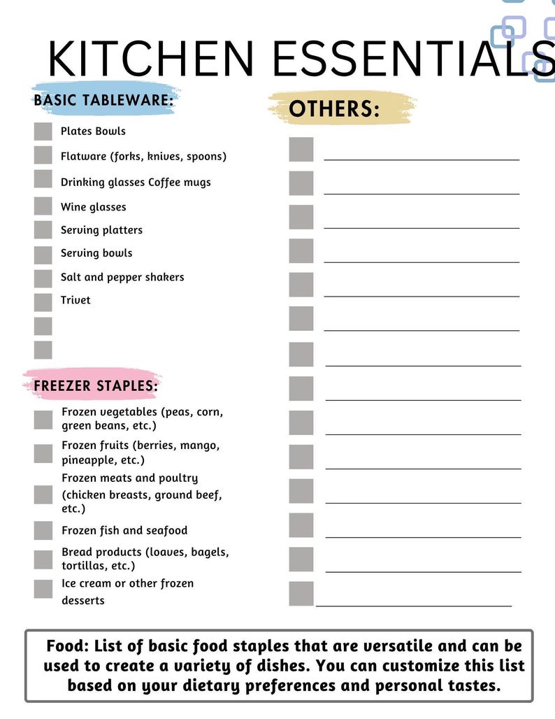 New Home Essentials Checklist Printable | Complete Moving in Guide for ...
