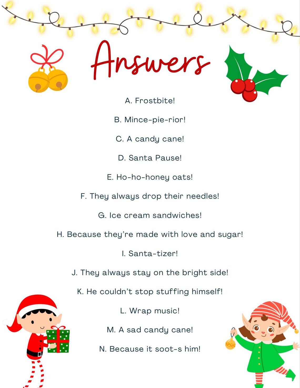 Festive Christmas Riddles Activity for Kids - Brainy Fun PDF for ...