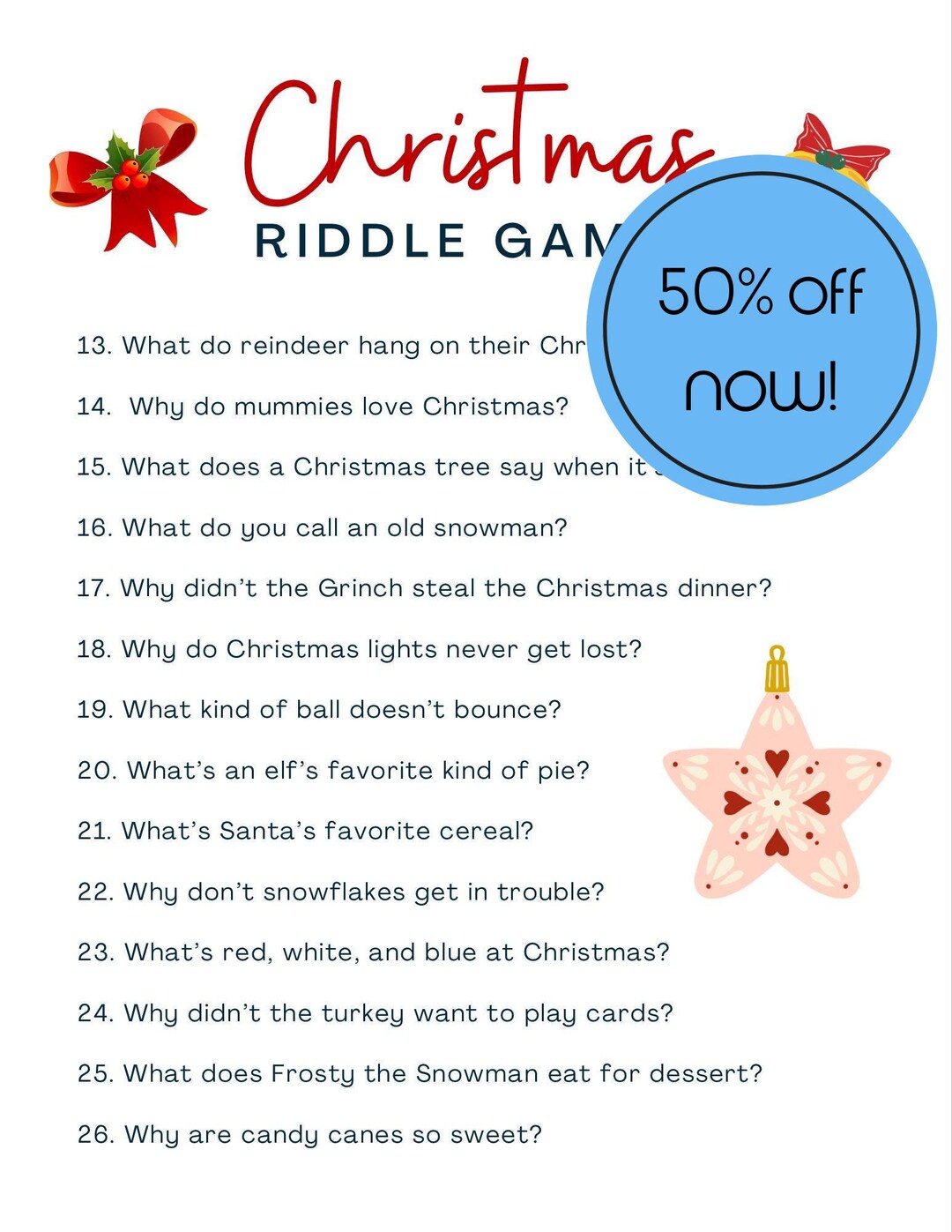 Festive Christmas Riddles Activity for Kids - Brainy Fun PDF for ...