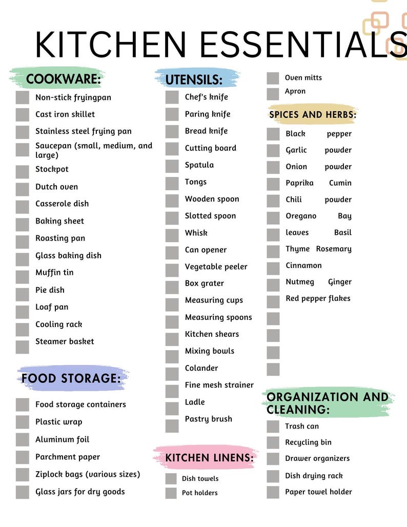 New Home Essentials Checklist Printable | Complete Moving in Guide for ...