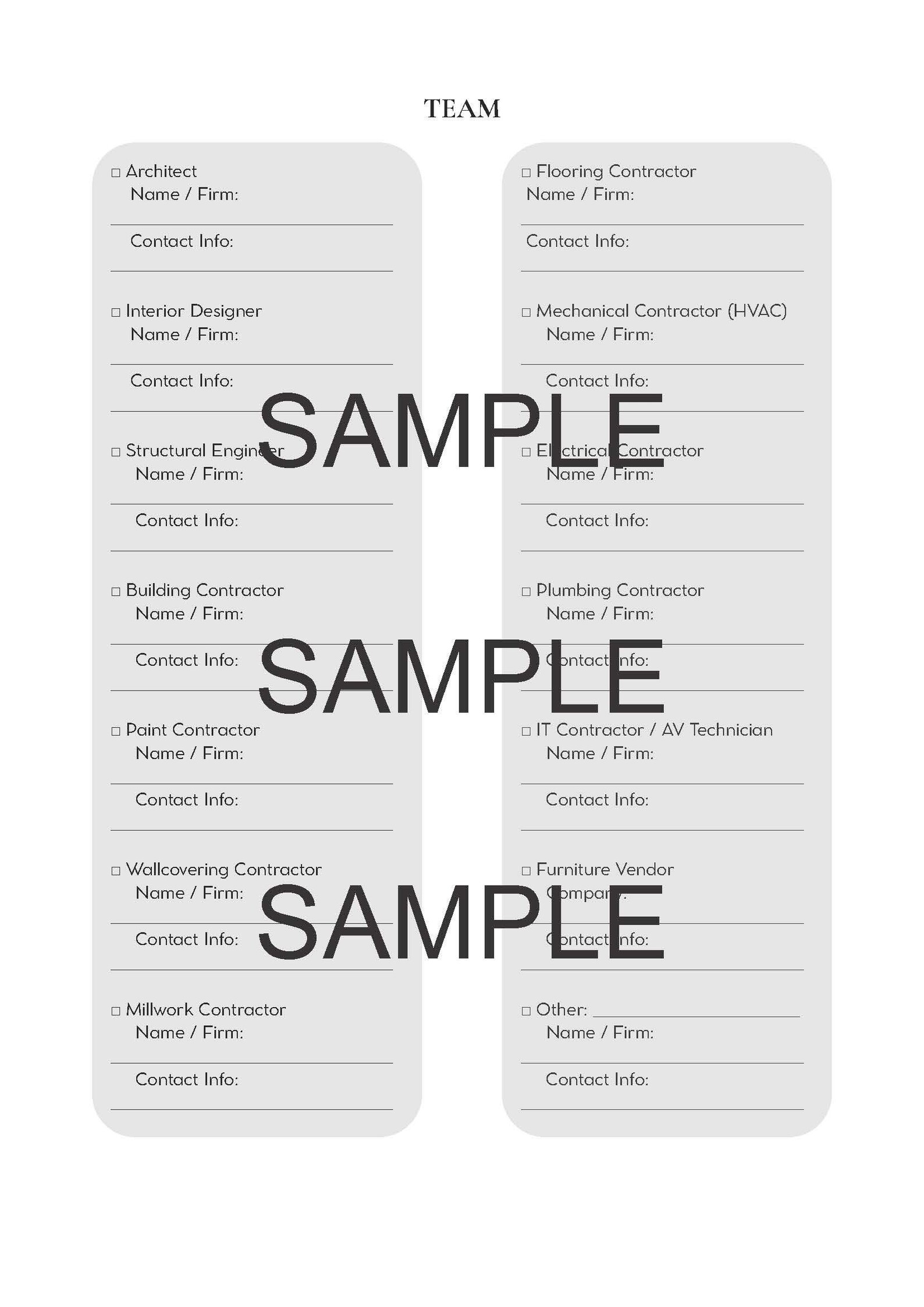 Project Team List | Fillable PDF - Etsy