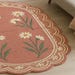 Pink Floral Oval Rug, Vintage Daisy Pattern, Cottagecore Decor - Etsy