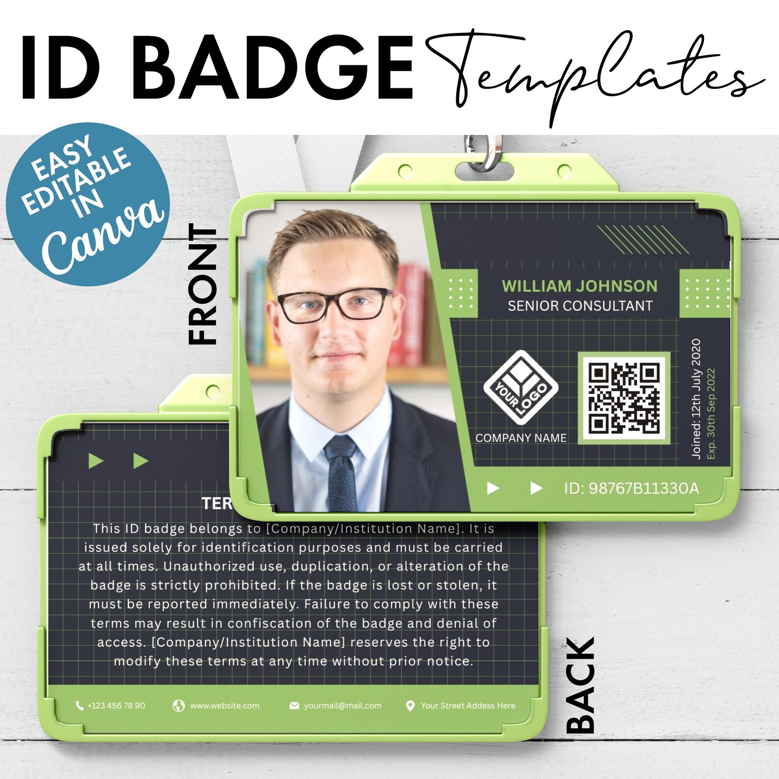 Employee ID Badge, Event Badge, Business Name Tag, Digital Id Cards ...