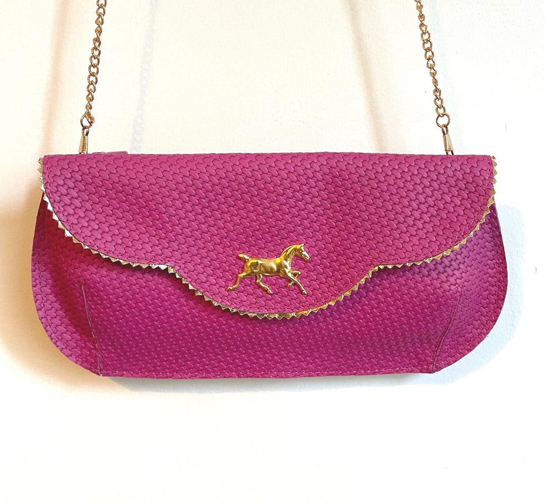 Fuchsia Horse Clutch, Kentucky Derby Horse Clutch - Etsy