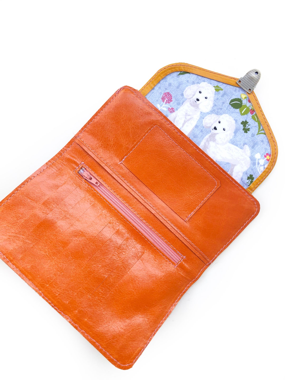 Orange Wallet With Puppies , Puppies Wallet, Orange Wallet for Women ...