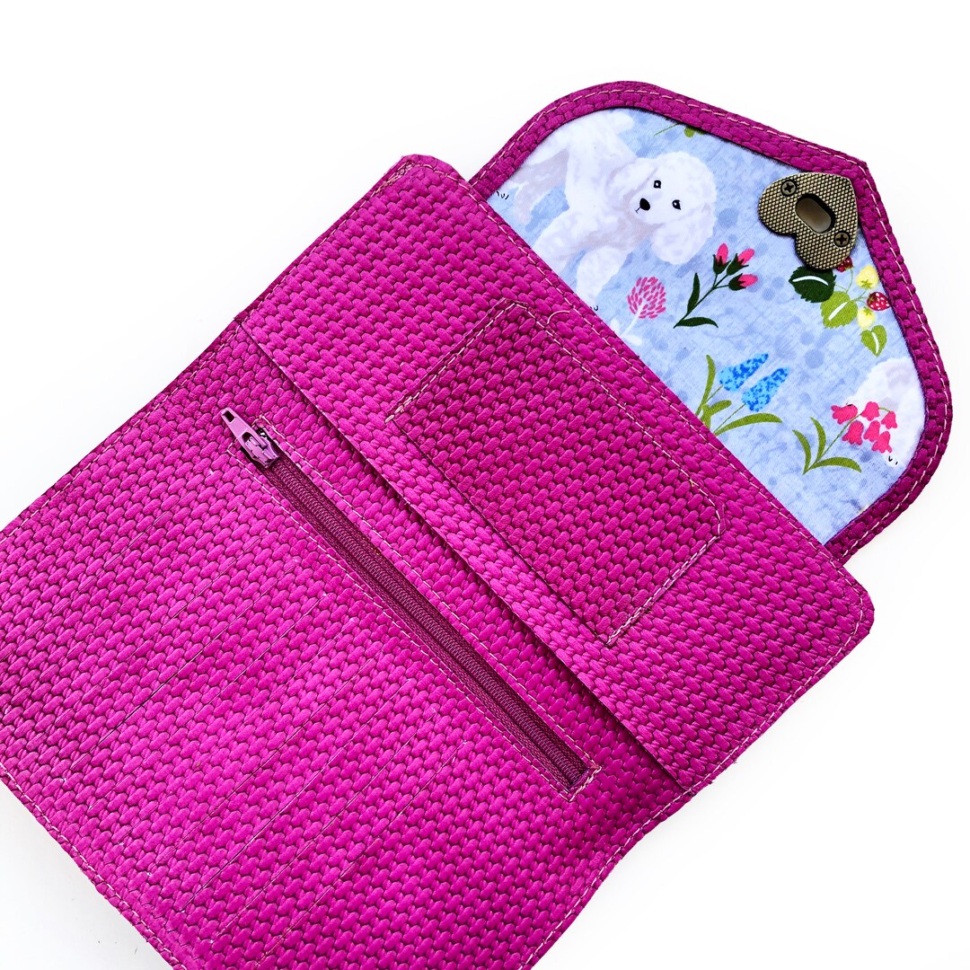 Poodle and Heart Wallet Handmade Wallet Purple Wallet - Etsy
